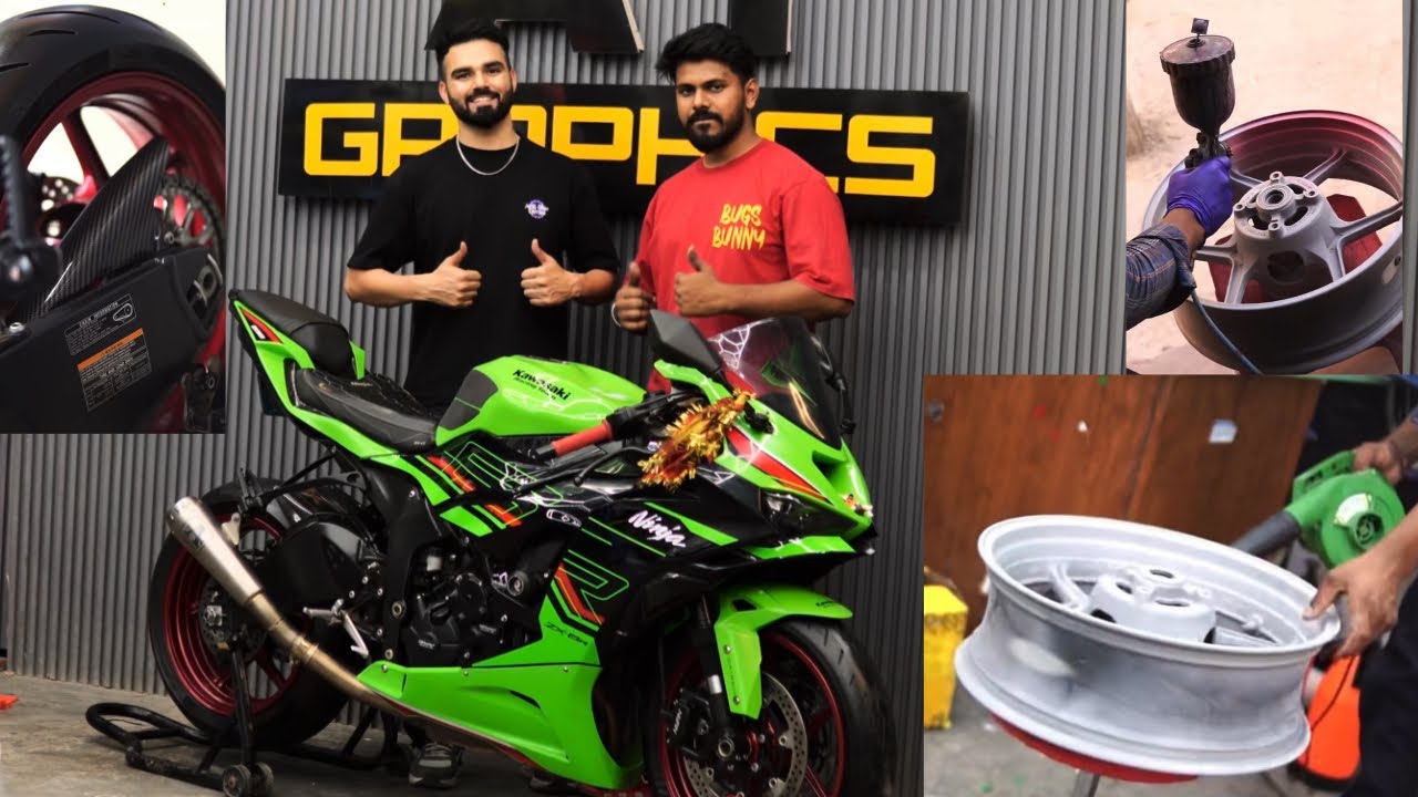 Ninja ZX6R | candy red wheels paint ️ @MaxxPace | @A1GRAPHICS_ - YouTube