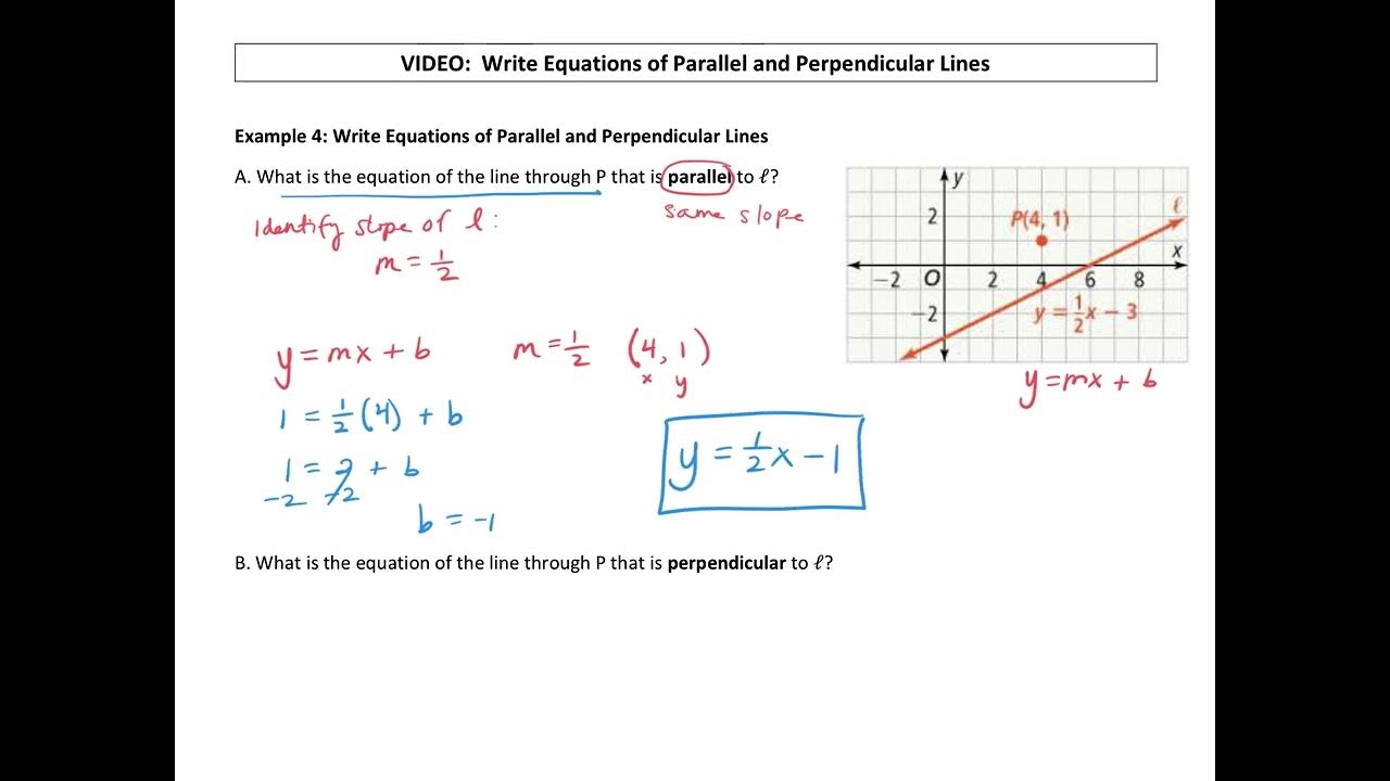 Write Equations of Parallel and Perpendicular Lines - YouTube