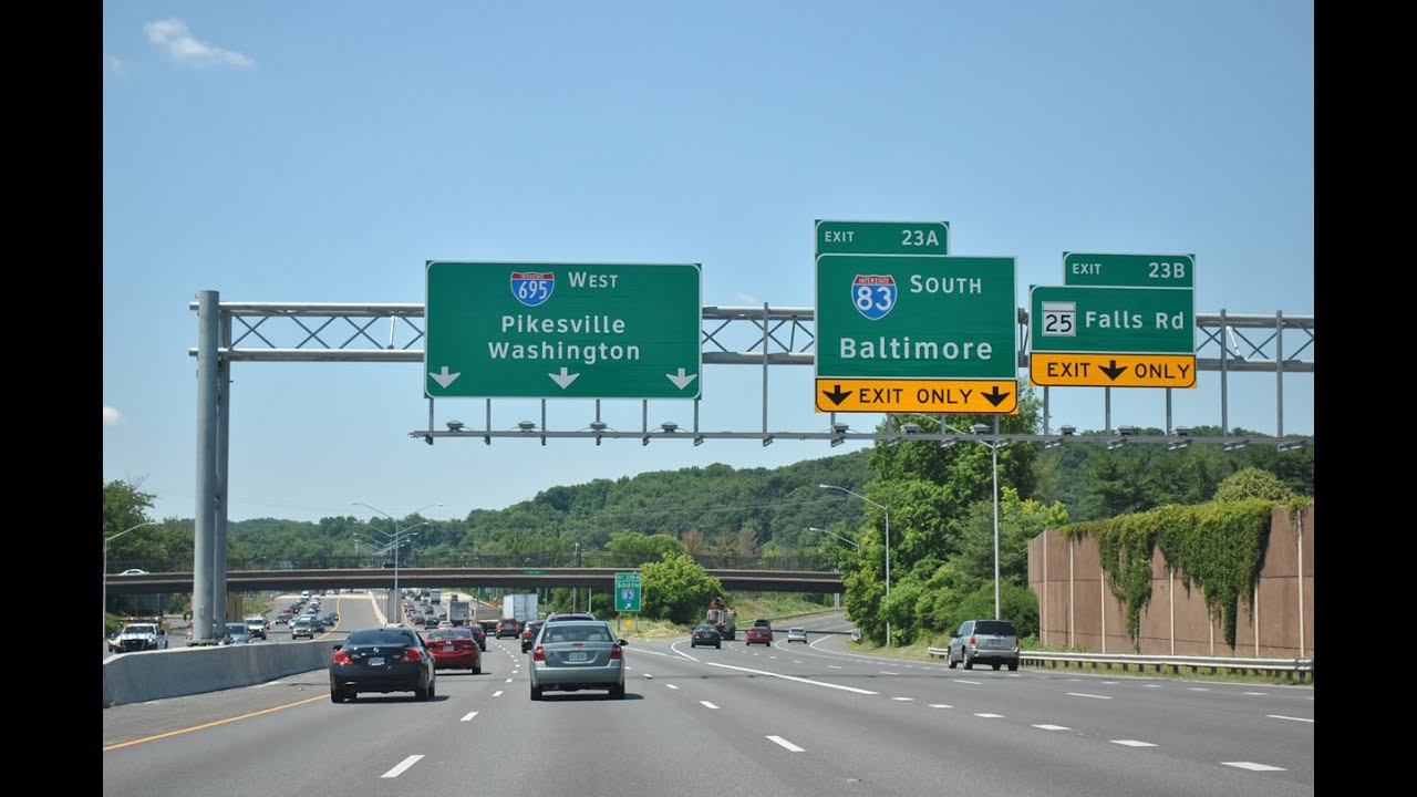 I-83 South , Drive from Exit 36 to Exit 17, Maryland, USA - YouTube
