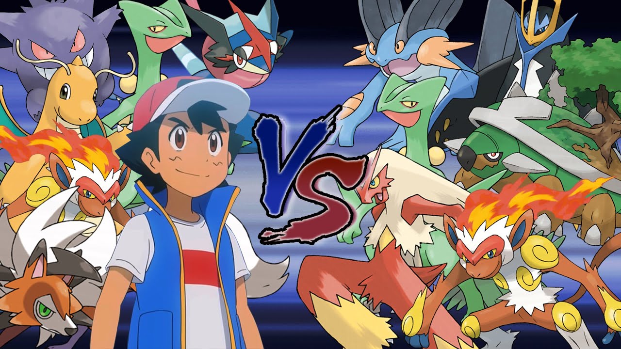 Pokemon Battle Of Starter: Ash Vs Hoenn and Sinnoh Starters - YouTube