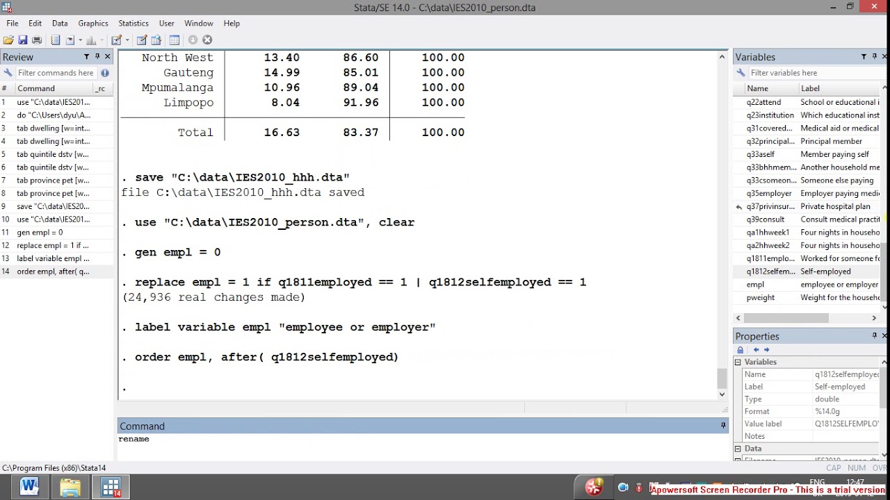 Stata Video #22 - YouTube