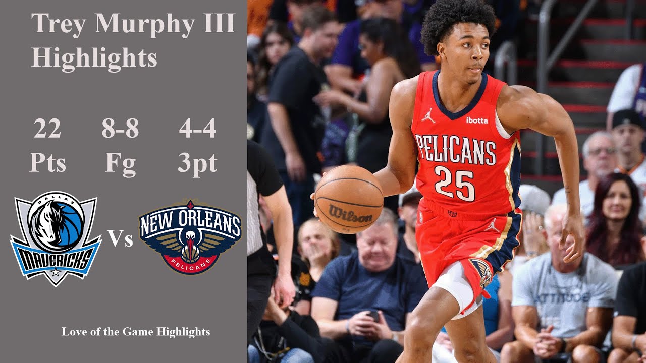Trey Murphy III 22 Points on Perfect Shooting vs Mavs 10.25.22 | 2022 ...