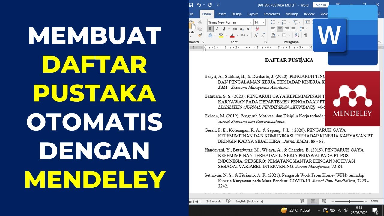 MEMBUAT DAFTAR PUSTAKA DENGAN MENDELEY CITE / DAFTAR PUSTAKA OTOMATIS ...