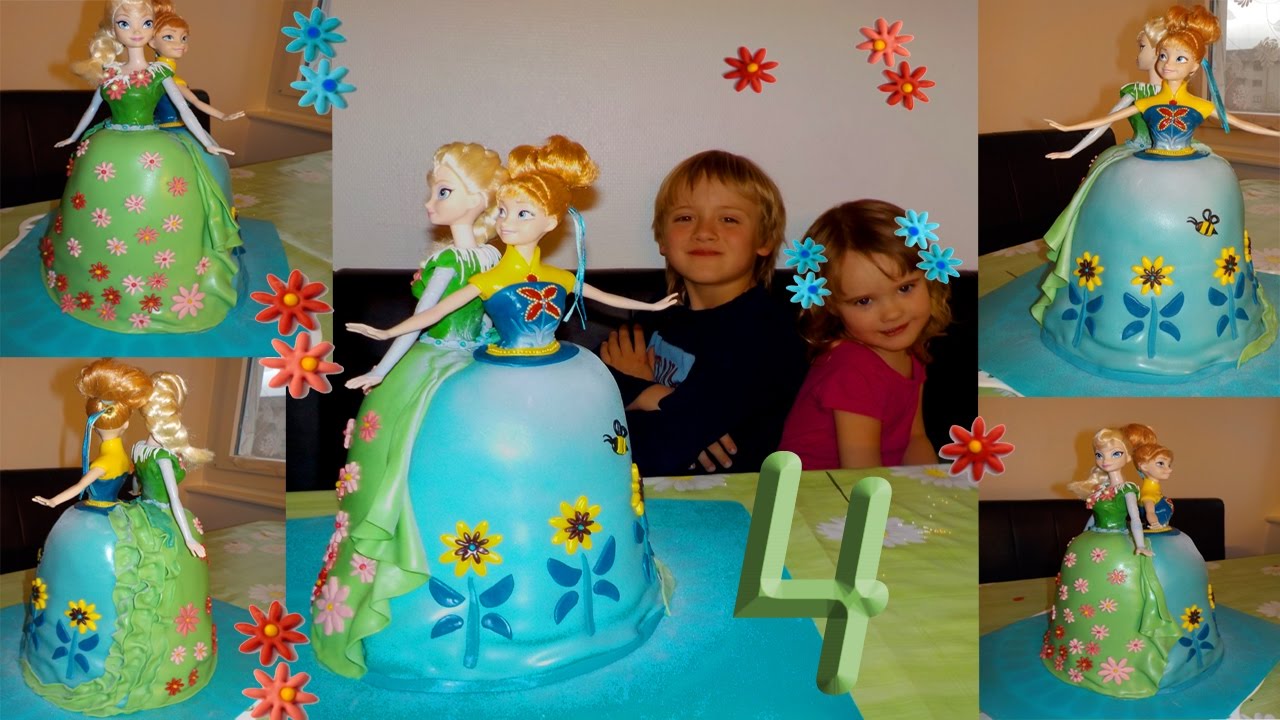 How to make a FROZEN Princess cake. Ledo šalies tortas: Elsa + Anna ...