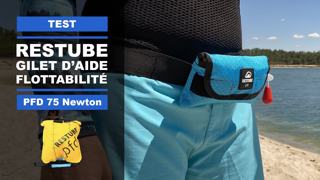 Test PFD Restube, gilet d'aide à la flottablitité - YouTube