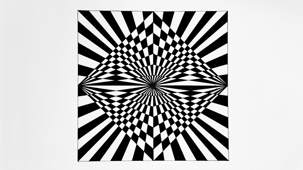Optical Illusion Art || How To Draw Geometric Square Illusion || Simple ...