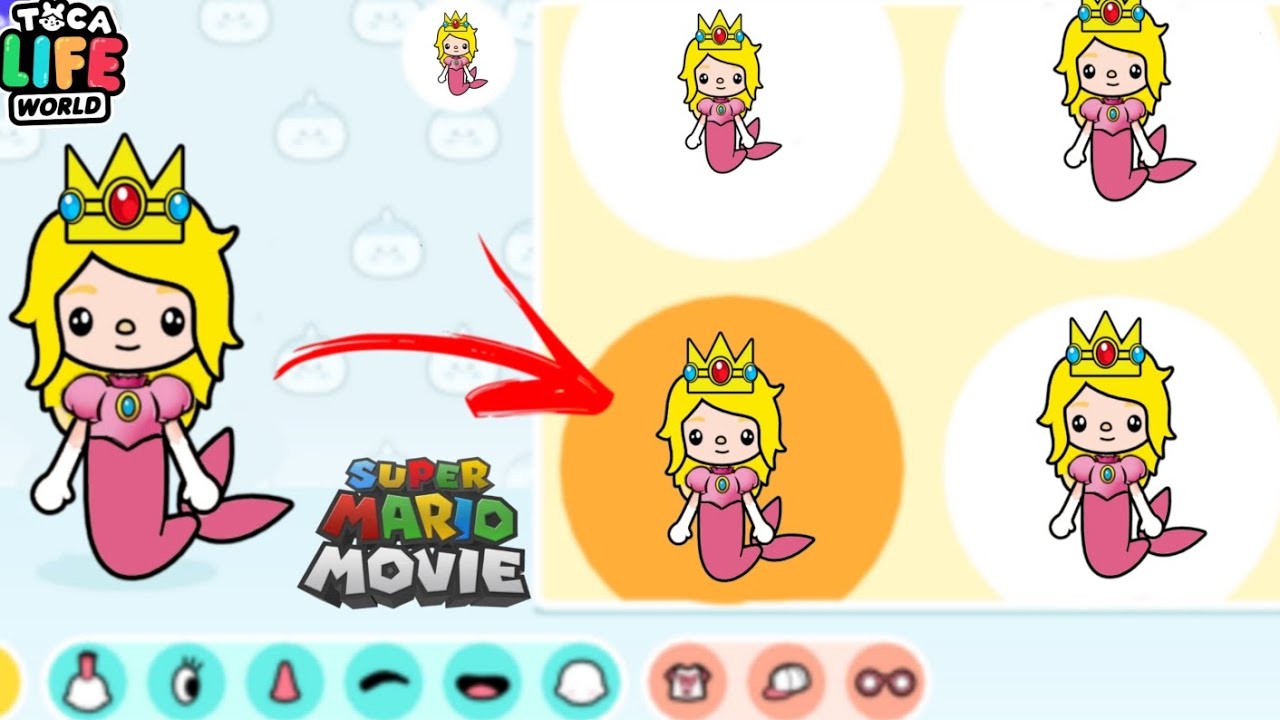 Princesa Peach em Sereia Toca life word | Super Mario Movie Toca Boca ...