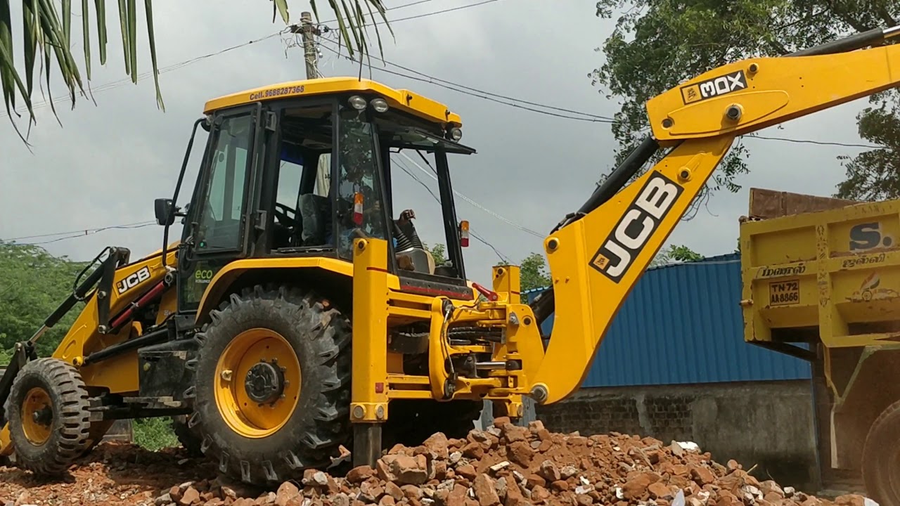 JCB Machine Pushing Down and Throwing Out sand /#cttv / come to the ...