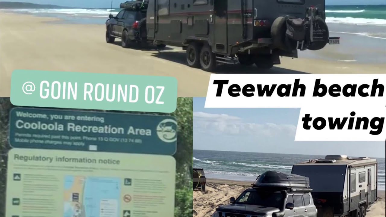 Caravan Beach Towing on Teewah Beach QLD - YouTube
