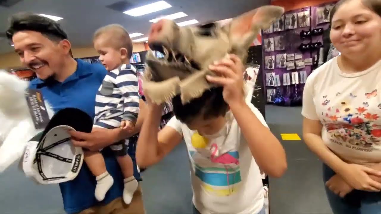 Scaring baby bother and sister at Halloween store. - YouTube