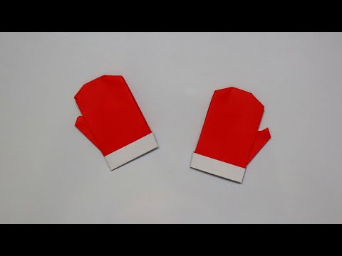 How to make paper paper gloves for christmas decoration - origami ...