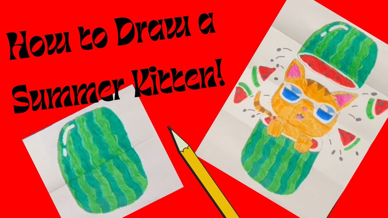 How to Draw: Watermelon Kitten Surprise - YouTube