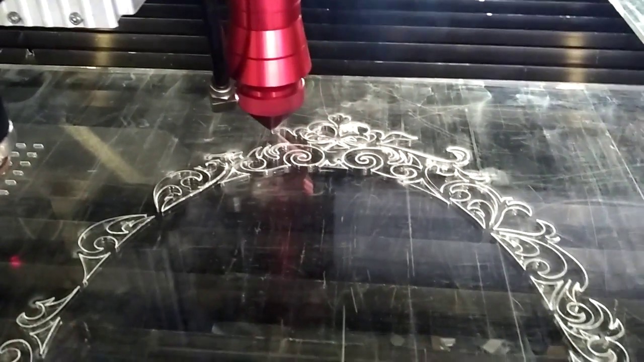G.weike co2 laser machine 150w-w6-reci cutting6mm acrylic - YouTube