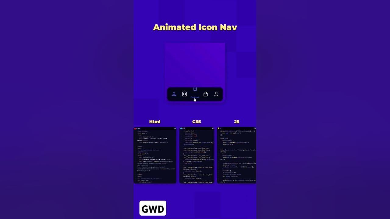 Animated Icon Bar Css Coding Code Html Javascript Webproject Webdesign Shorts