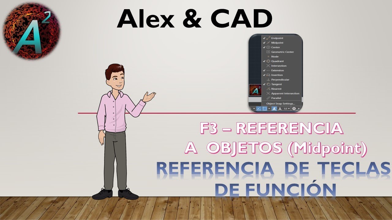 F3 MIDPOINT OBJECT SNAP AUTOCAD 2D (F3 REFERENCIA A OBJETOS PUNTO MEDIO ...