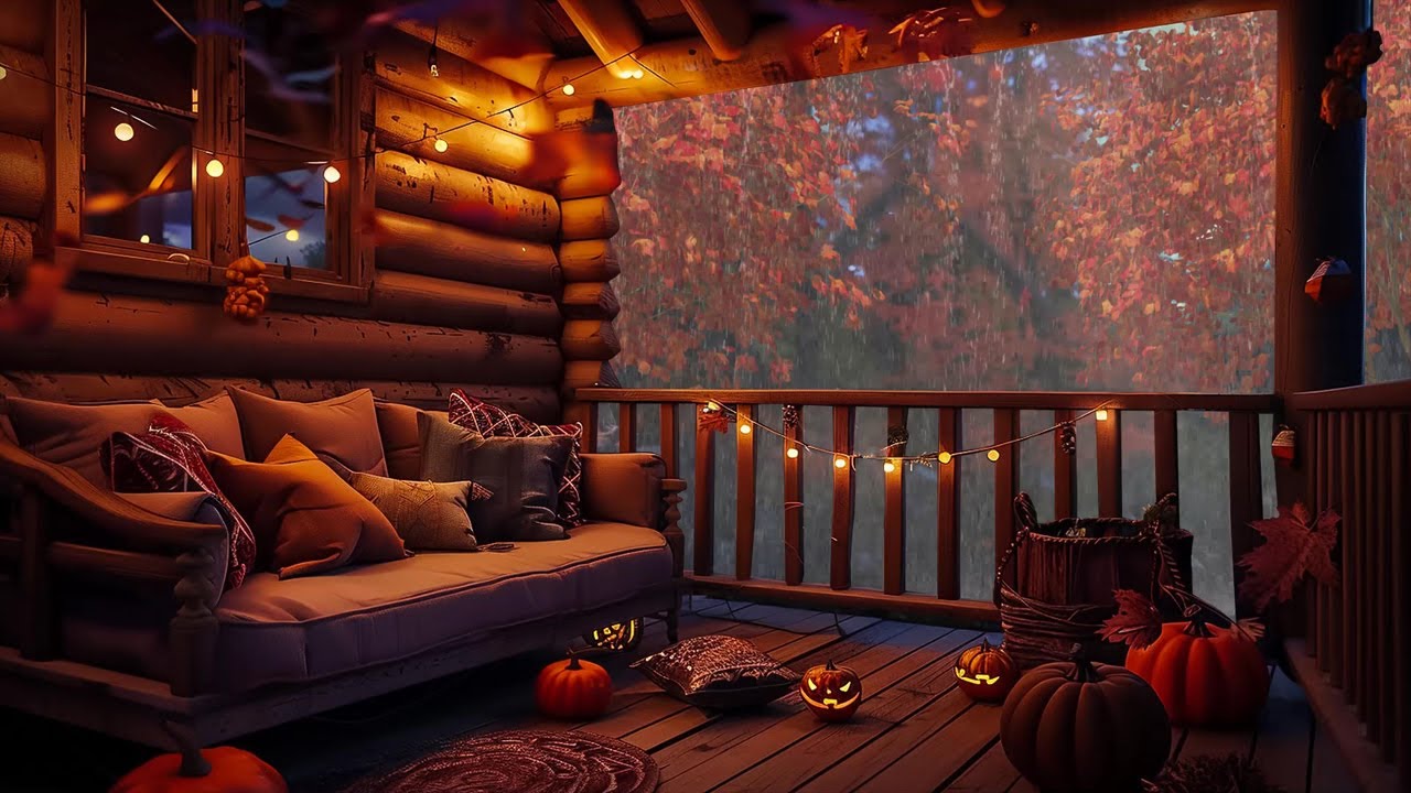Autumn Rain & Thunder | Soothing Autumn Weather Sounds, Peaceful ...