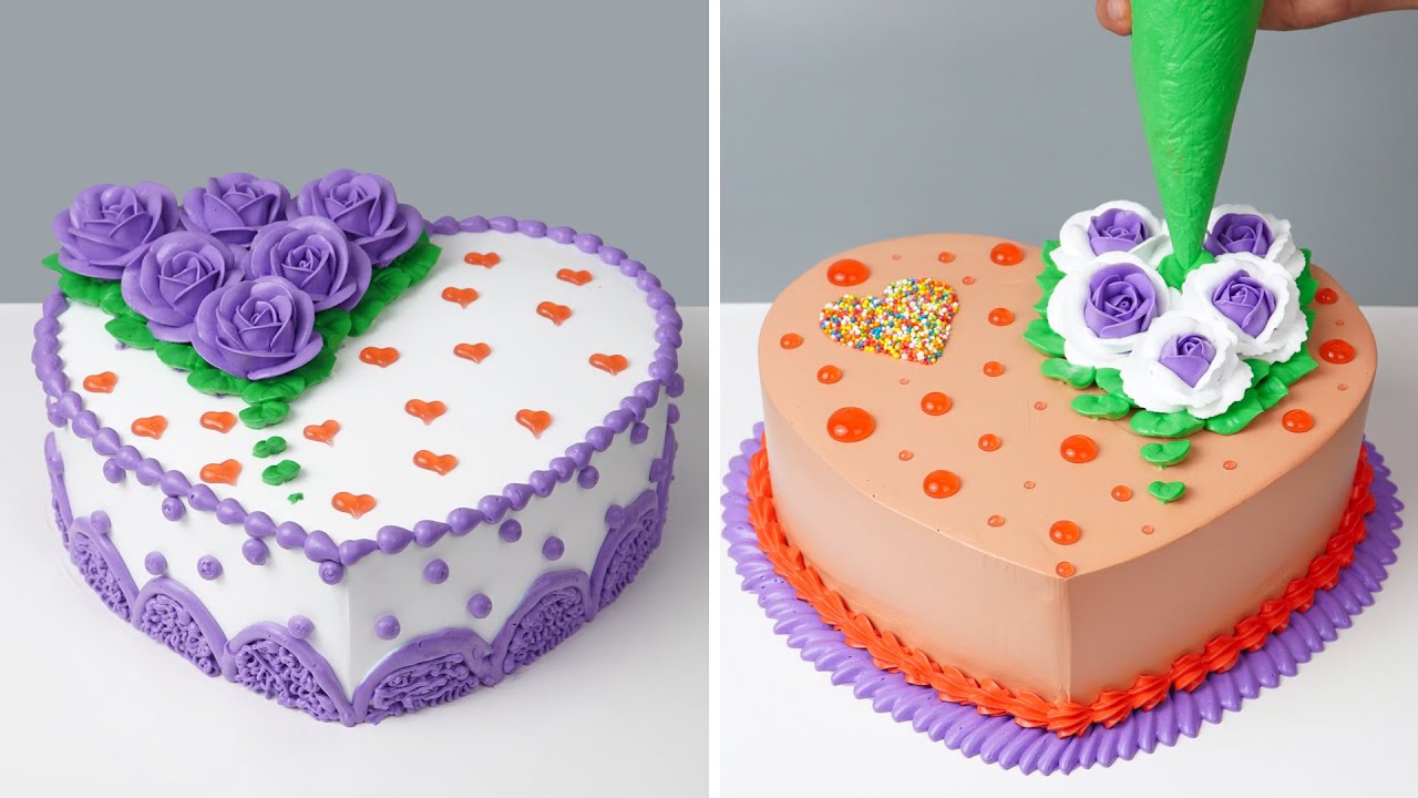 Amazing Colorful Heart Cake Decorations Tutorials For Cake Lovers ️ ...