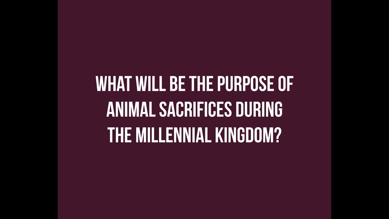 What will be the purpose of animal sacrifices during the Millennial ...