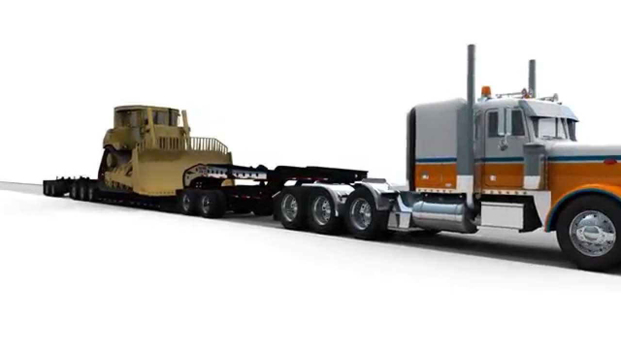 Peterbilt 388 Heavy Haul 3D model passby - YouTube