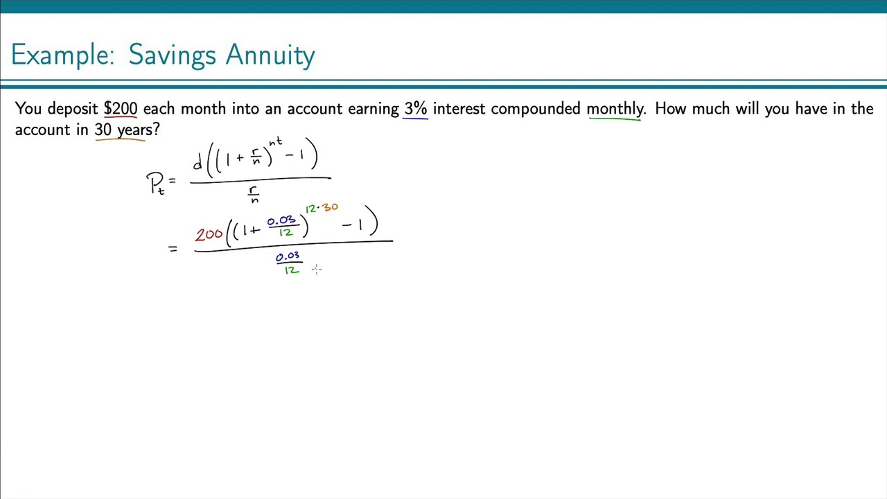 Savings Annuity Example 1 - YouTube