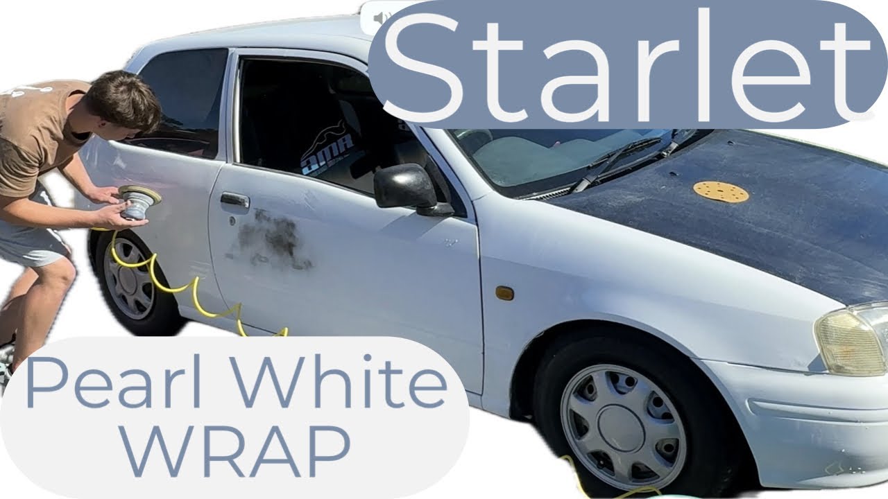 Beaten multicoloured Starlet turned into a clean Pearl!! Pearl white ...