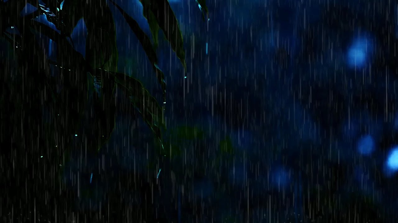 🎧 Soothing Gentle Spring Rain on the foliage at Night | 10 Hours for ...