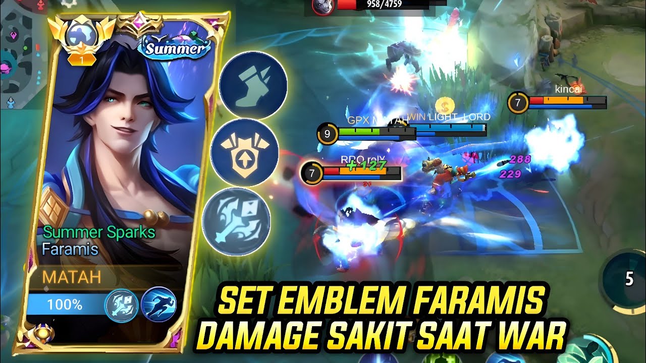 BEGINI SET EMBLEM FARAMIS AGAR DAMAGE NYA SAKIT SAAT WAR | FARAMIS BEST ...