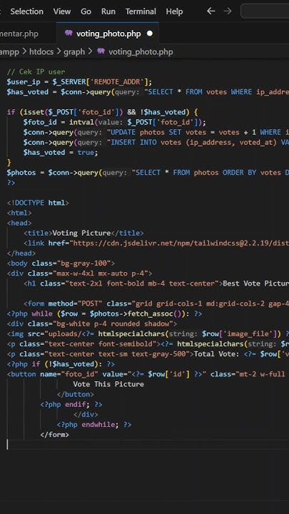 Photo Voting System with PHP & MySQL | 1 User = 1 Vote Only! - YouTube