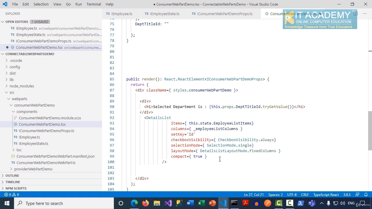86 Implementing Consumer Web Part - YouTube