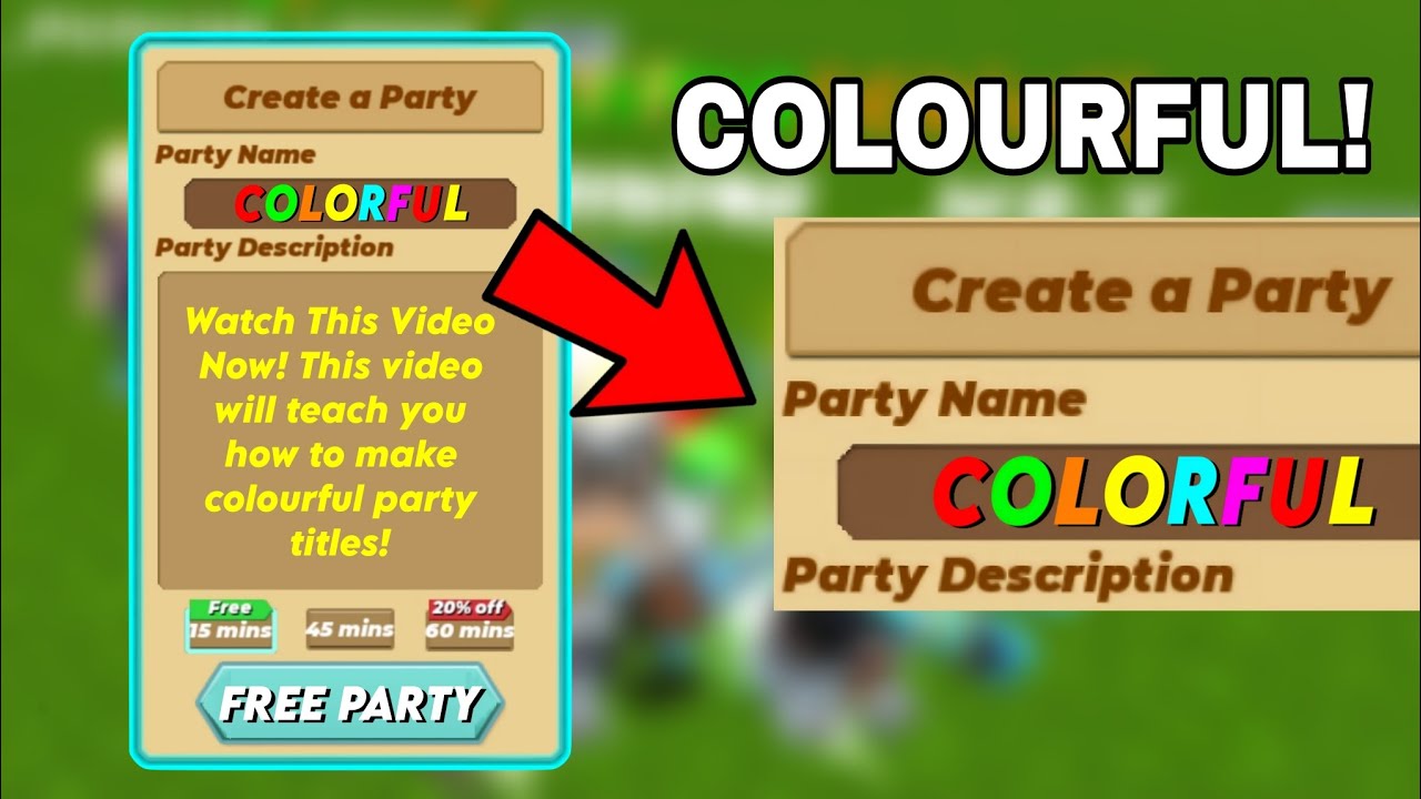 HOW TO GET COLOURFUL PARTY TITLES AND DESCRIPTIONS FOR FREE?! IN ...