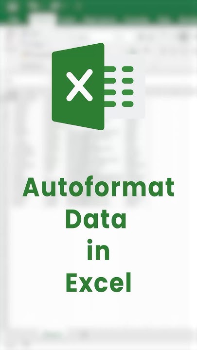 Autoformat Data In Excel In 3 Easy Steps Shorts Excel Youtube
