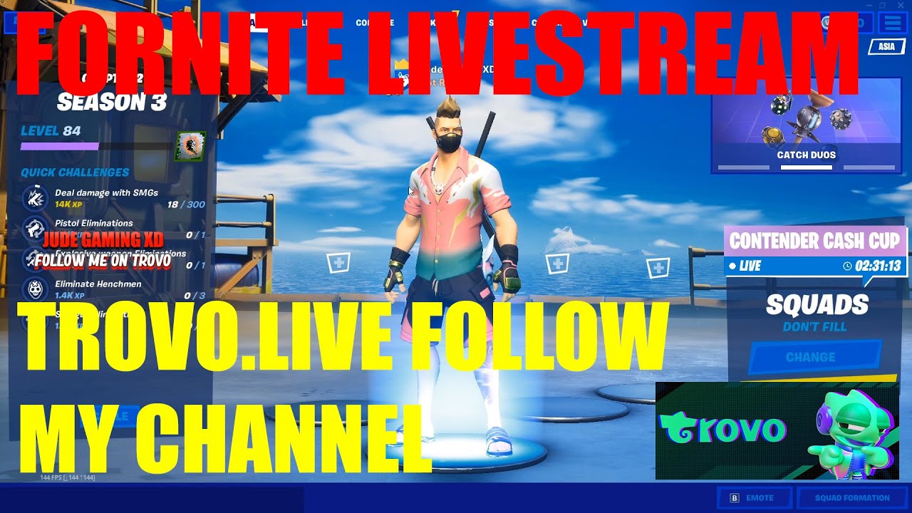Fortnite Trovo Live Stream 20200722 - Follow me on Trovo Guys - YouTube