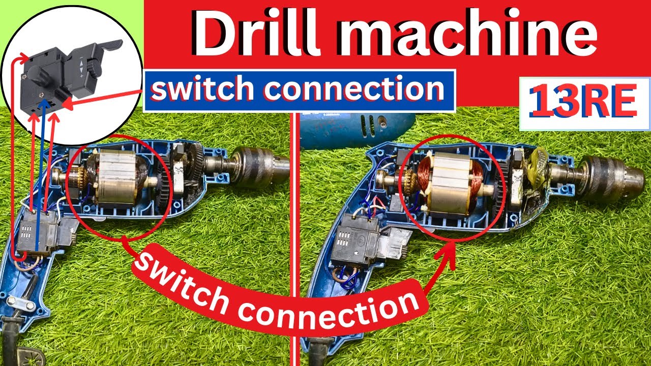 DRILL machine coil fitting and #switch #connection tips - YouTube