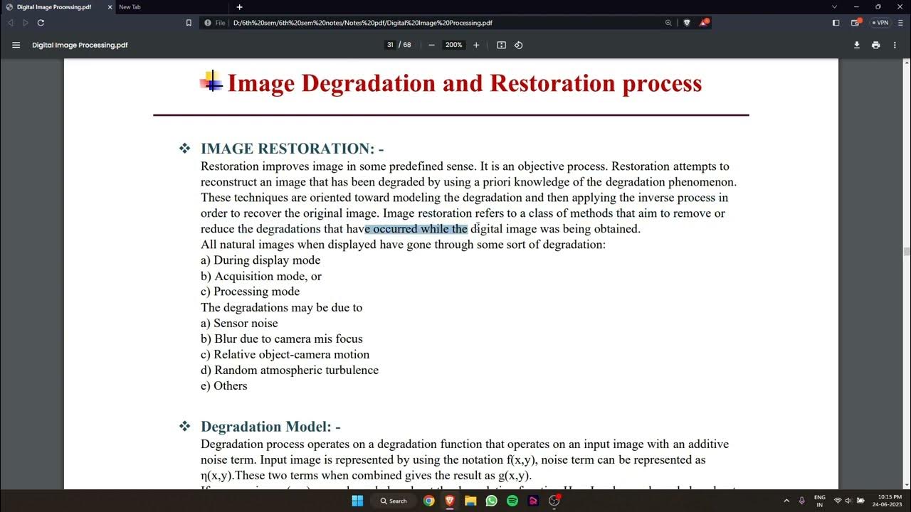 Image Degradation and Restoration: Techniques in Digital Image ...