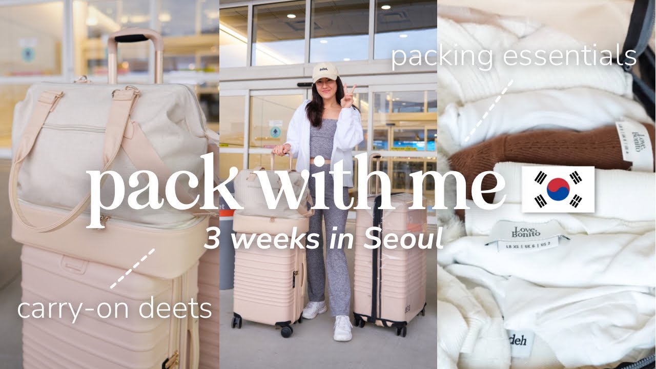 🇰🇷Pack with Me for Korea | What's in My Carry-on, Travel Essentials, 15 ...