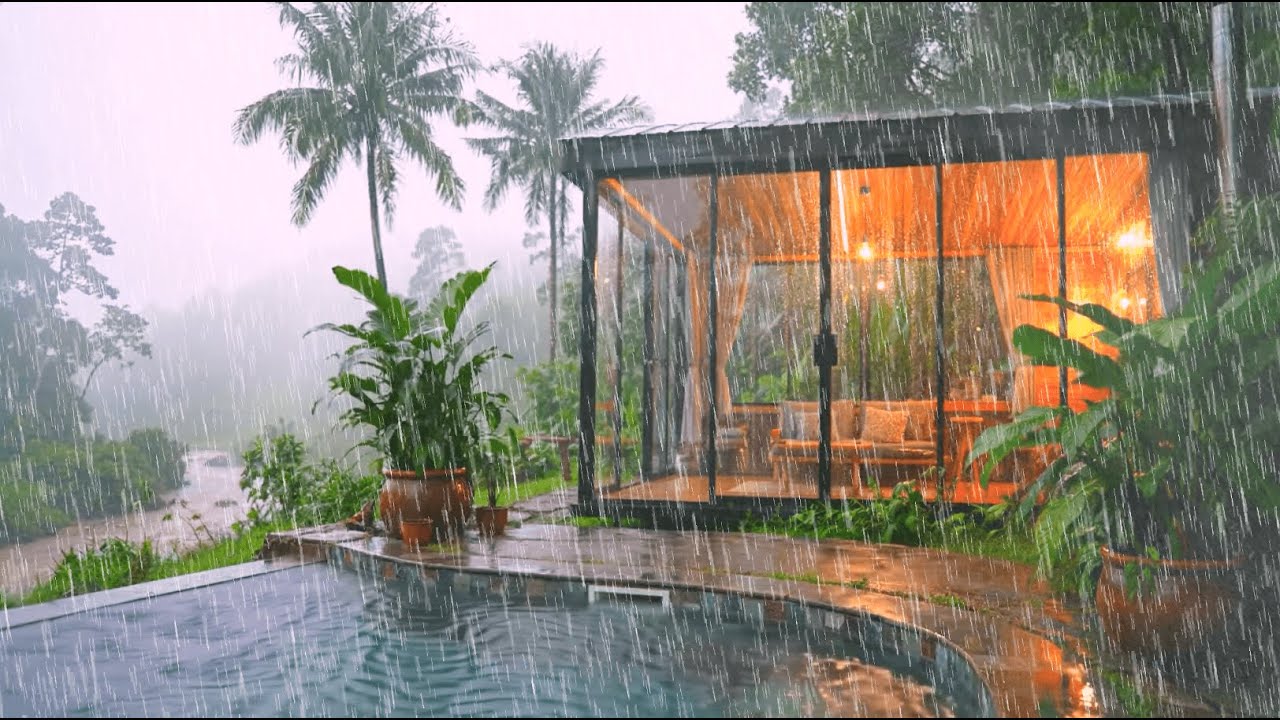 12 Hours Rain Ambience For Relaxing Your Mind– Cabin in Misty Forest ...
