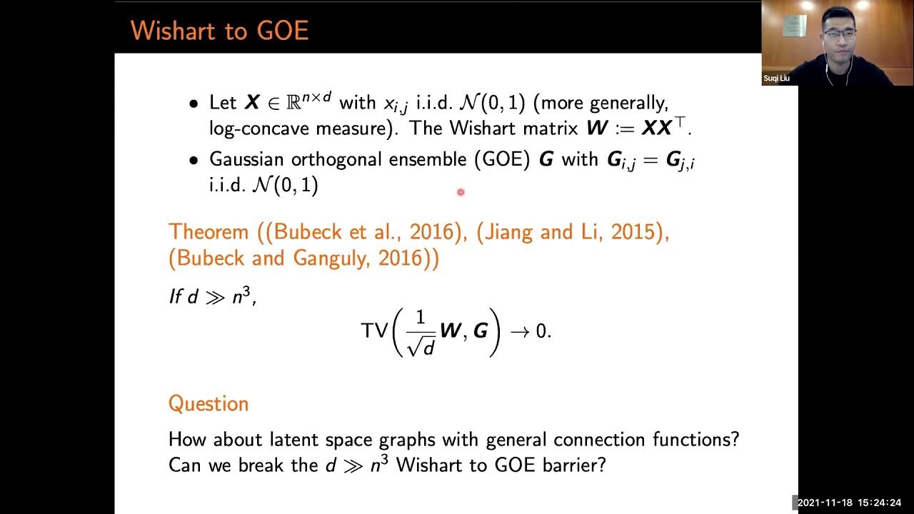 Suqi Liu (Princeton) -- A probabilistic view of latent space graphs and phase transitions - YouTube