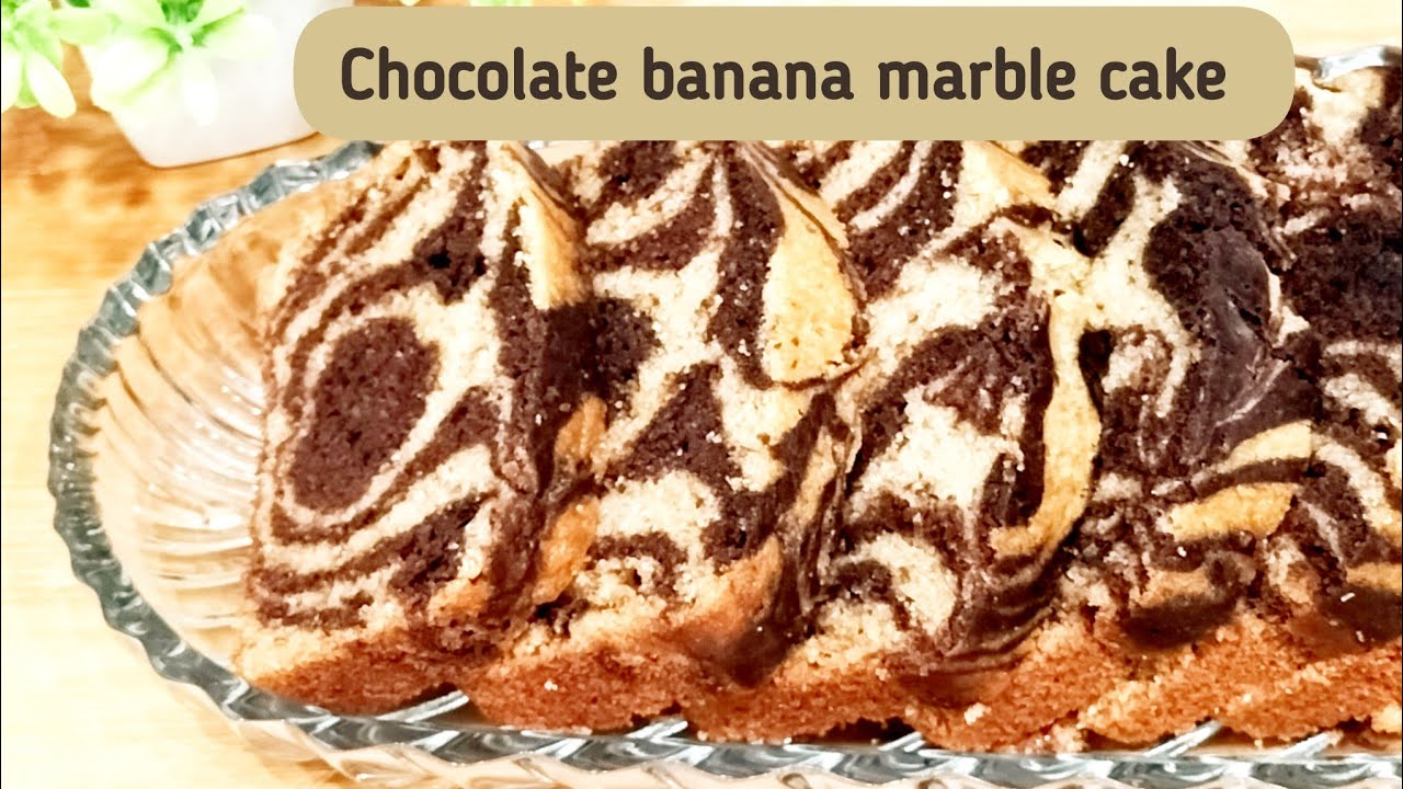 chocolate banana marble cake | homemade chocolate banana bread recipe ...