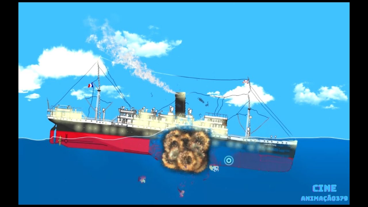 Lamartine ship sinking in Floating Sandbox simulator - YouTube