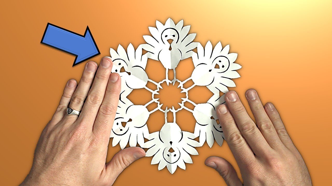 Turkey Snowflake - How to Make a Thanksgiving Paper Craft - YouTube