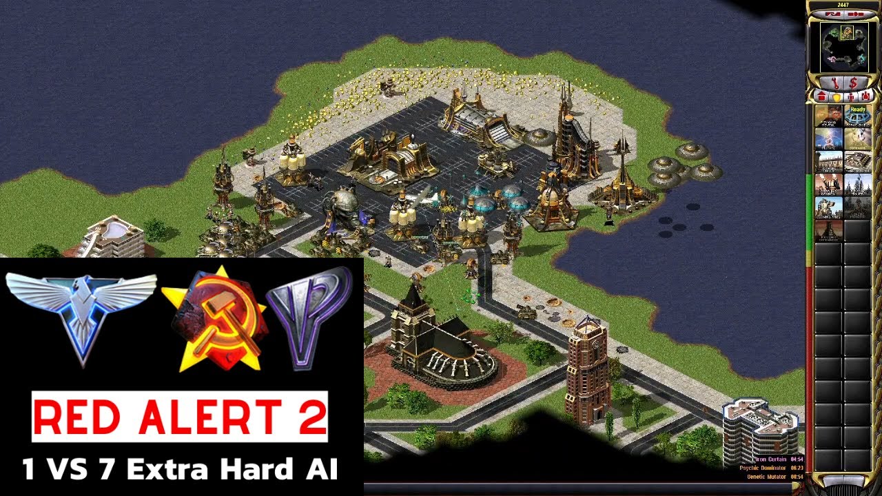 Red Alert 2 Gameplay I 1 Yuri vs 7 Extra Hard Ai - YouTube