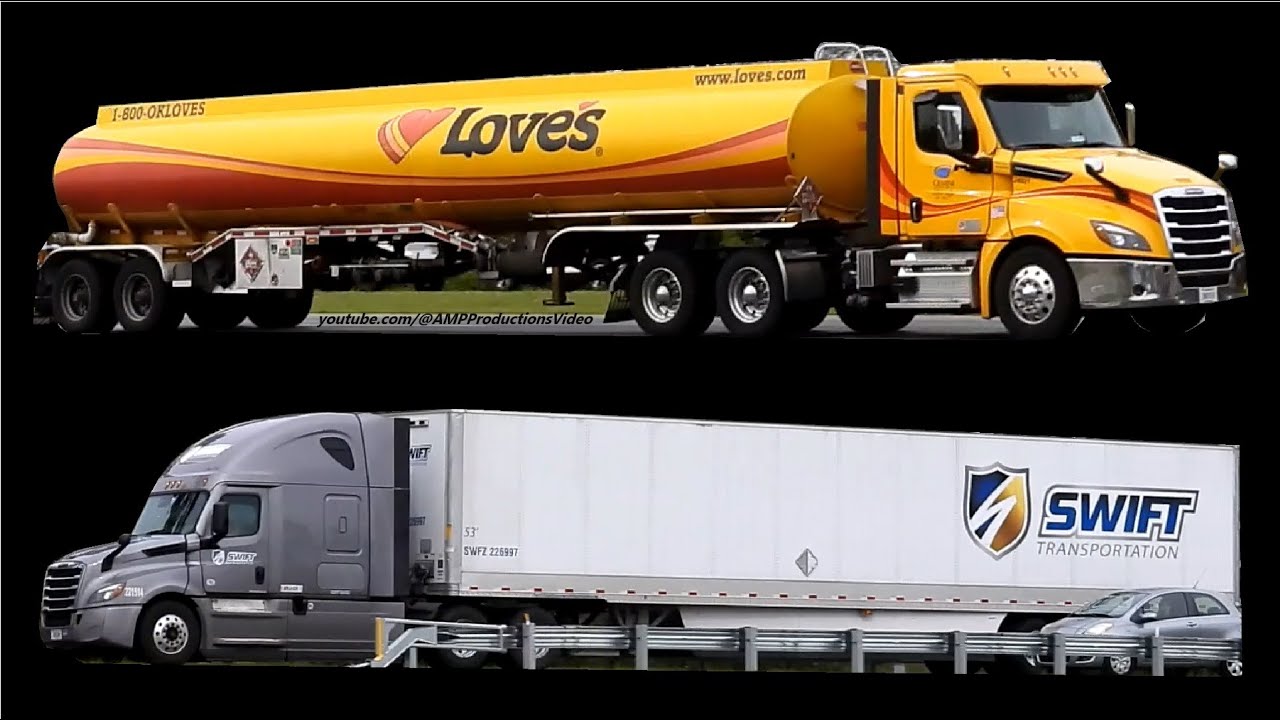 Yellow Freightliner Cascadia Loves Swift | Truckspotting 32624 - YouTube