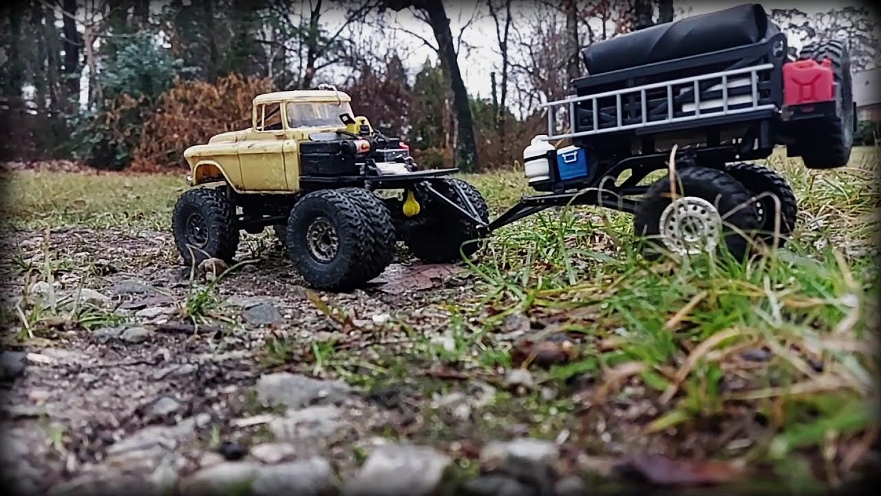 Custom Rc Dually Pulling Camping Trailer! (handmade!) - YouTube