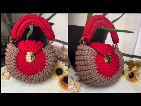 DIY ~ Oreo Bag 💼 Crochet Tutorial/ T-Shirt Yarn Free Pattern - YouTube