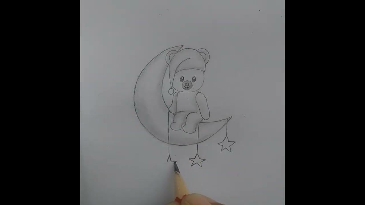 How to draw bear on the moon || bear drawing - YouTube
