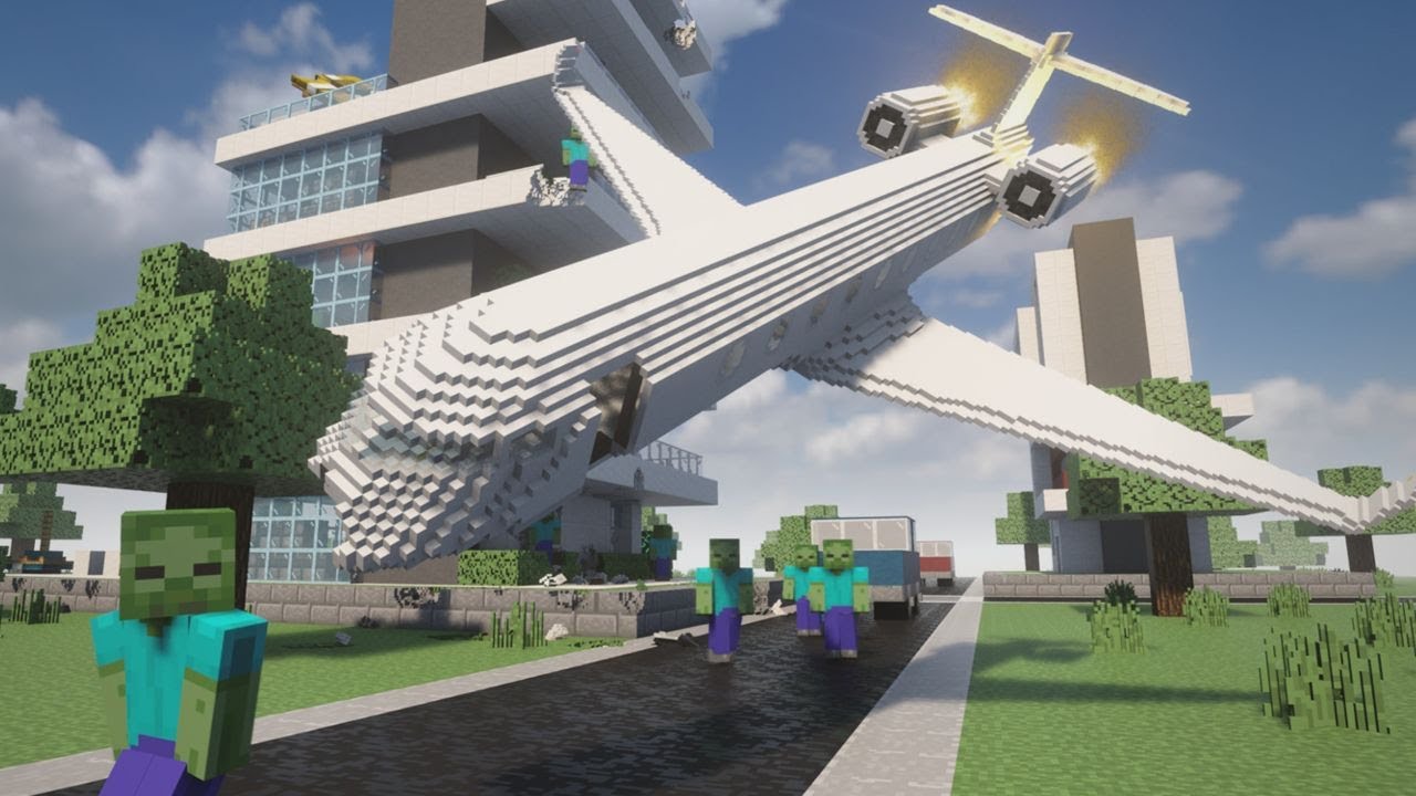 Plane Gun in Realistic MINECRAFT Modern City in TEARDOWN - YouTube