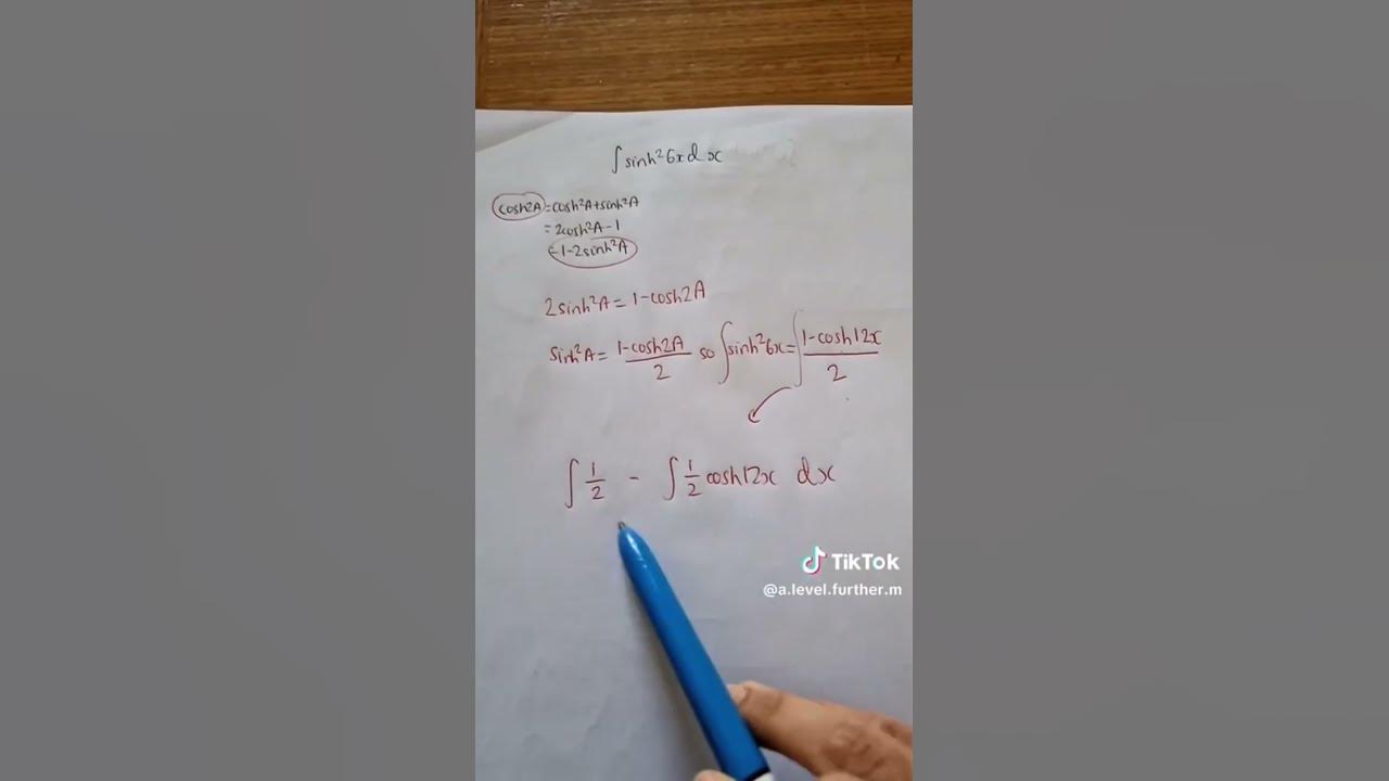 Integrating Hyperbolic Square Functions- A Level Further Maths - YouTube