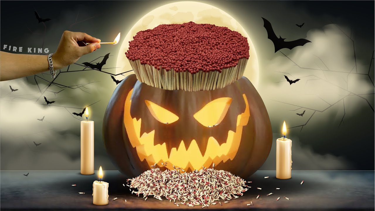 How to Carve Halloween Pumpkins . 7000 MATCHES VS HALLOWEEN PUMPKIN ...
