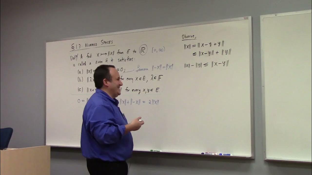 Hilbert Spaces: Lecture 2, normed linear space, 1-18-23 part 1 - YouTube