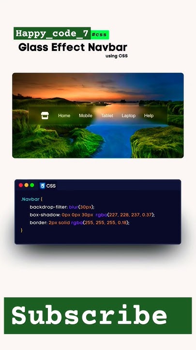 😱glass Effect Navbar Css Shorts Youtube